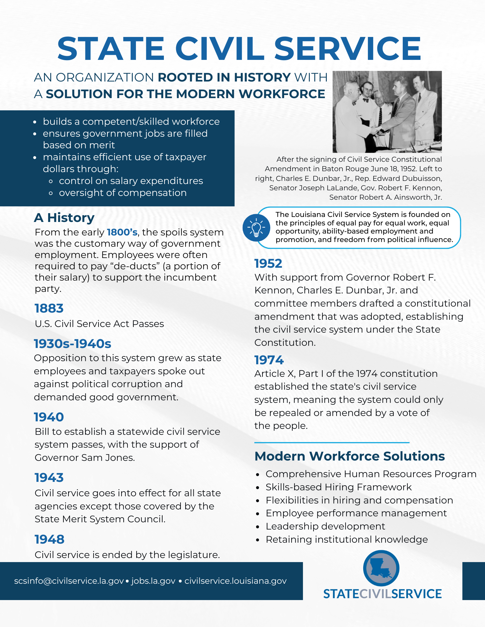 Louisiana State Civil Service: SCS History